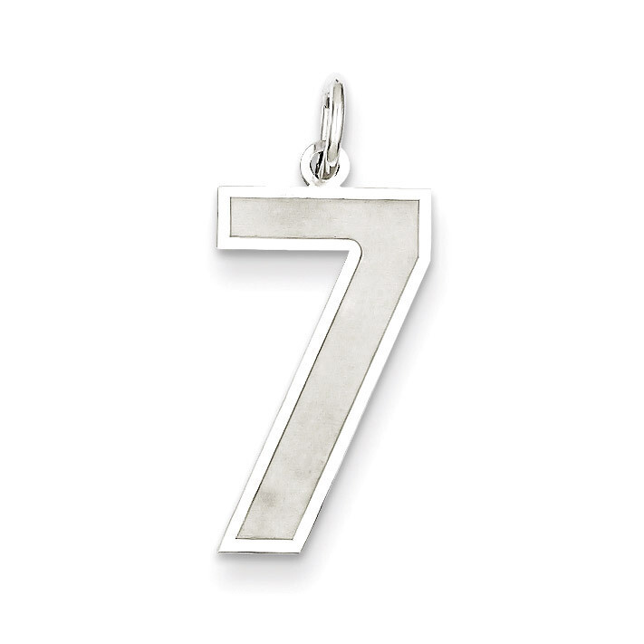 Number 7 Pendant Sterling Silver Satin QPP07 - HomeBello