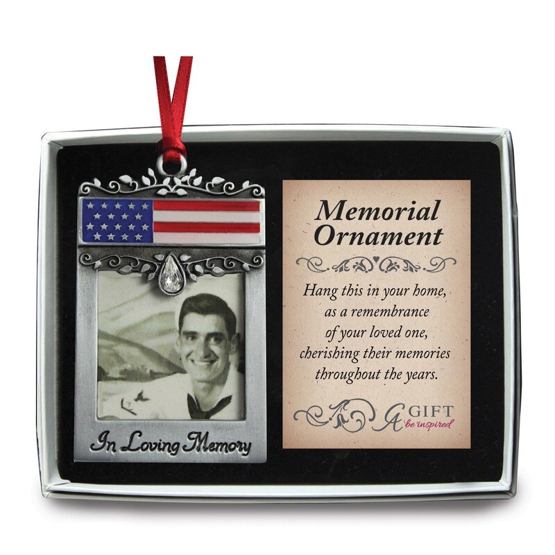 In Loving Memory Patriotic Photo Picture Frame Ornament Silver-tone ...