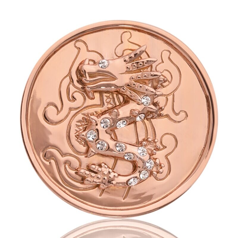 Nikki Lissoni Chinese Dragon Rose Gold Plated 33mm Coin C1019RGM ...