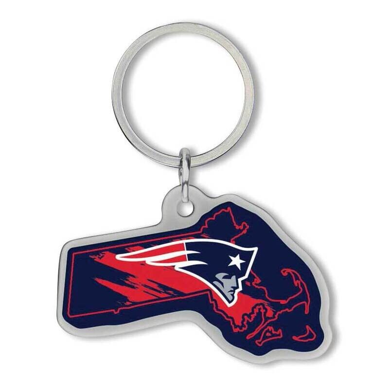 NFL New England Patriots-Massachusetts State Shaped Key Ring GC8052 ...