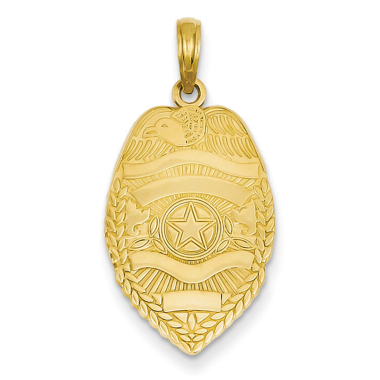 Police Badge Pendant 14k Gold Polished - HomeBello