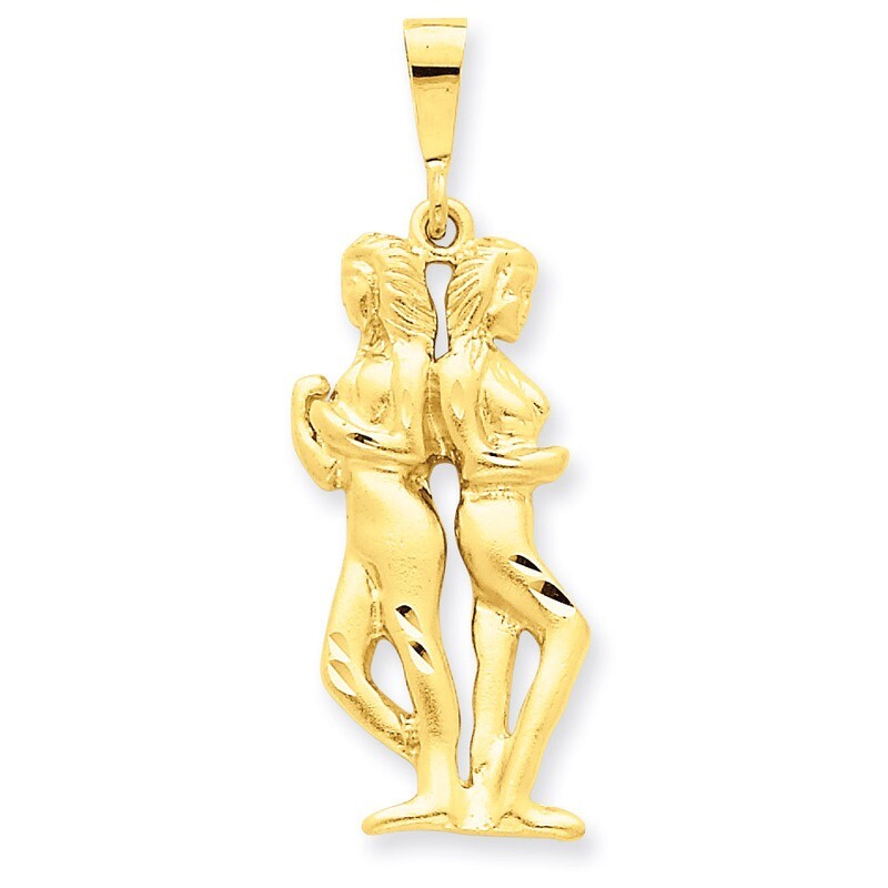 Gemini Zodiac Charm 14k Gold C466 - HomeBello