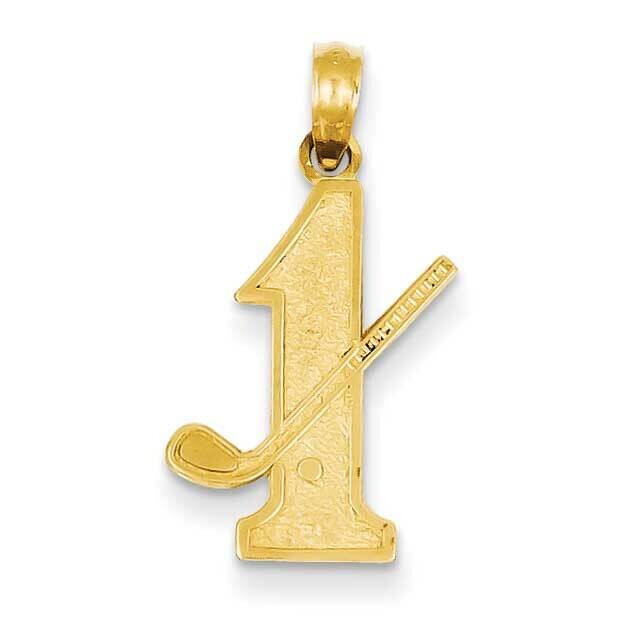 Golf Club and Ball on #1 Pendant 14k Gold C3545 - HomeBello