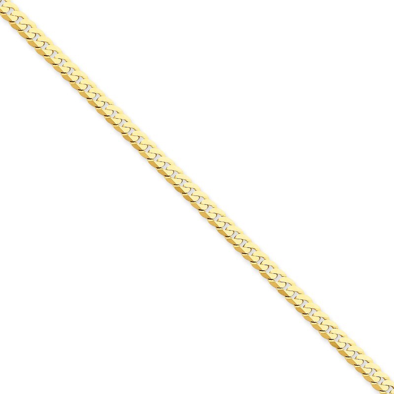3.9mm Beveled Curb Chain 16 Inch 14k Gold FBU100-16 - HomeBello