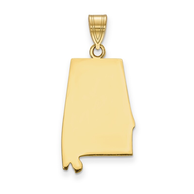 Alabama State Pendant Charm 14k Yellow Gold Engravable XNA707YAL ...