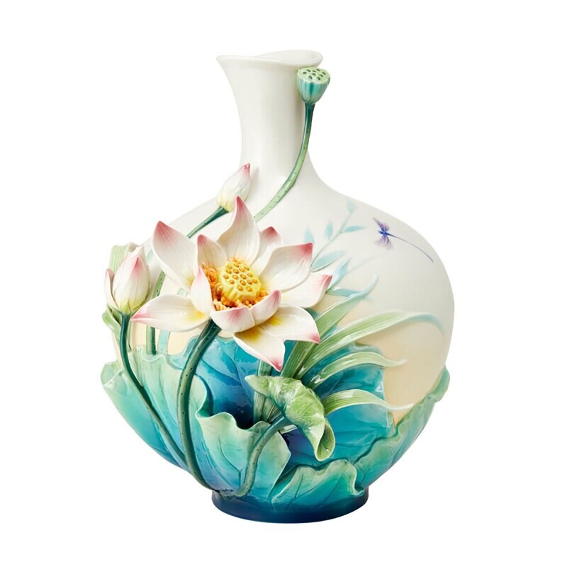 Franz Porcelain Vase Lotus Limited Edition FZ03828 - HomeBello