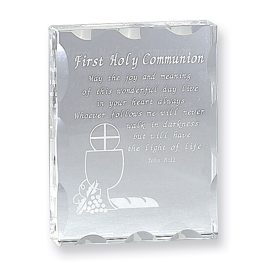 Optic Crystal First Holy Communion Plaque - HomeBello