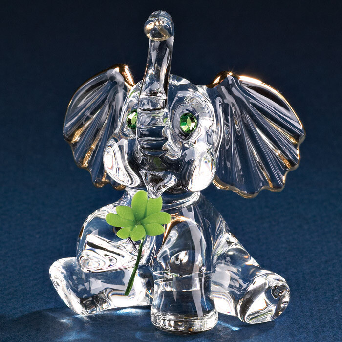 Good Luck Elephant Figurine Glass GP6052 - HomeBello