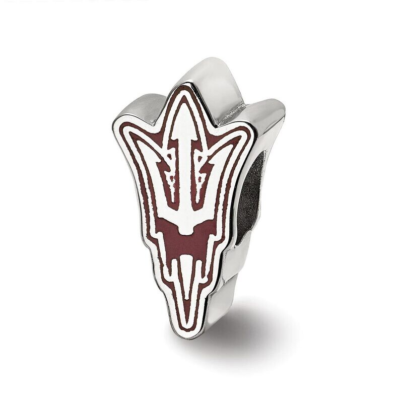 Arizona State University Pitchfork Enameled Logo Bead Sterling Silver ...