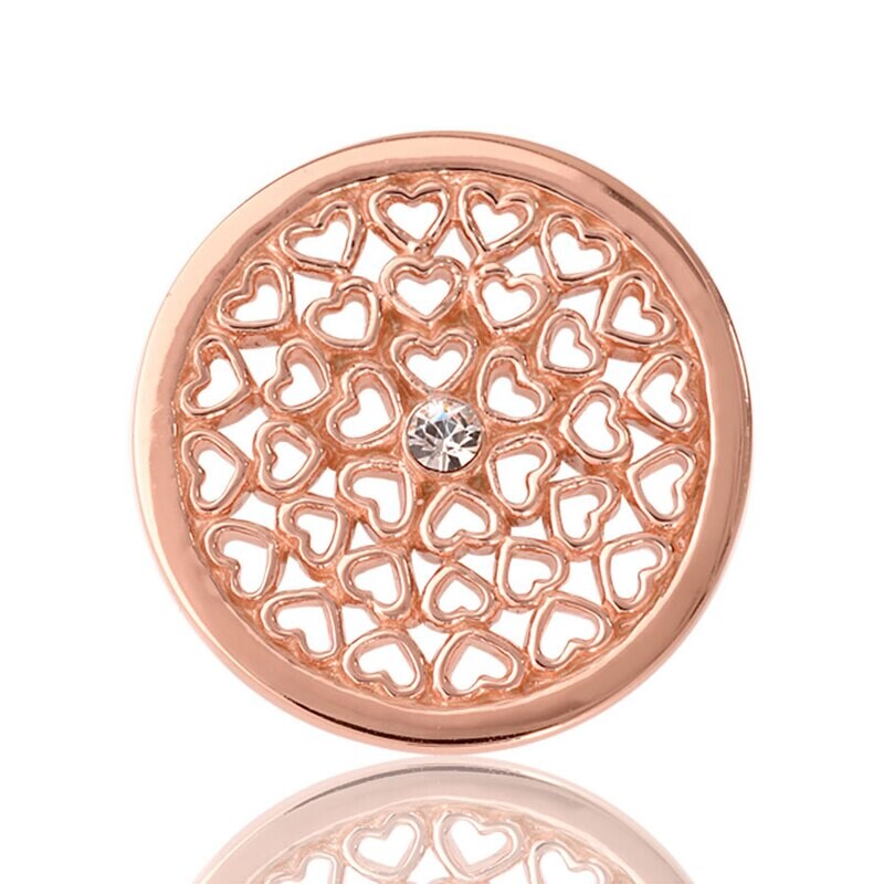 Nikki Lissoni Hearts All Over Rose Gold Plated 23mm Coin C1016RGS ... Nikki Lissoni Hearts All Over Rose Gold Plated 23mm Coin C1016RGS ...