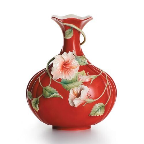 Franz Porcelain Island Beauty Hibiscus Flower Vase FZ0098 FZ00984 ...
