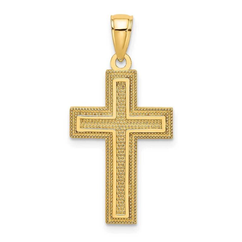 Block Cross Charm 14k Gold K8566 - HomeBello