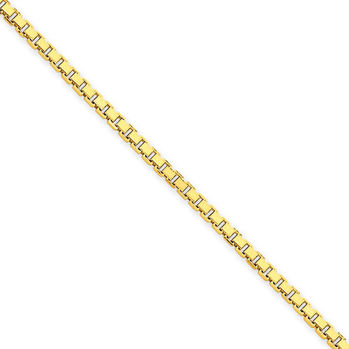 2.5mm Box Chain 30 Inch 14k Gold BOX250-30 - HomeBello