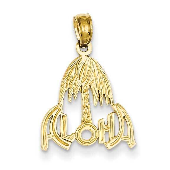 Aloha Palm Tree Pendant 14k Gold C3249 - HomeBello