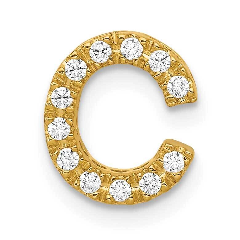 Initial C Charm 14k Gold Diamond PM5221C-010-YA - HomeBello