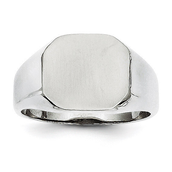 Signet Ring 14k White Gold Engravable - HomeBello