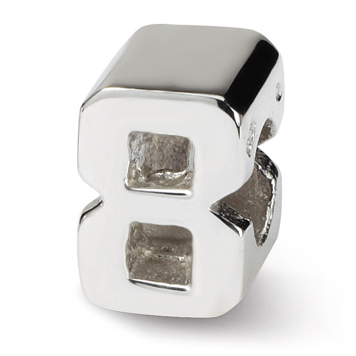 Number 8 Bead - Sterling Silver QRS1628N8 - HomeBello