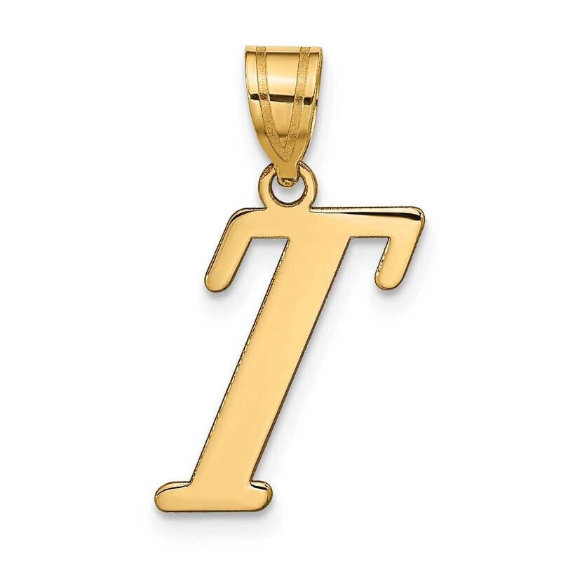 Letter T Initial Pendant 14k Gold Polished YC1440T - HomeBello