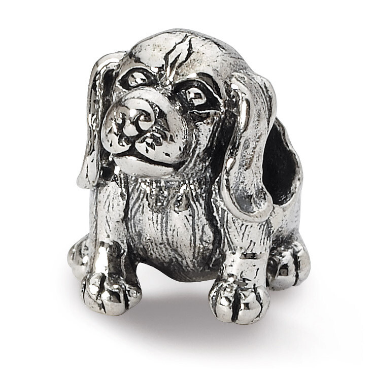 Beagle Bead Sterling Silver fits Pandora bracelets - HomeBello