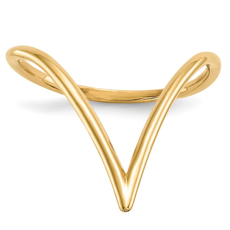 Chevron Shaped Ring 14k Gold R609 - HomeBello