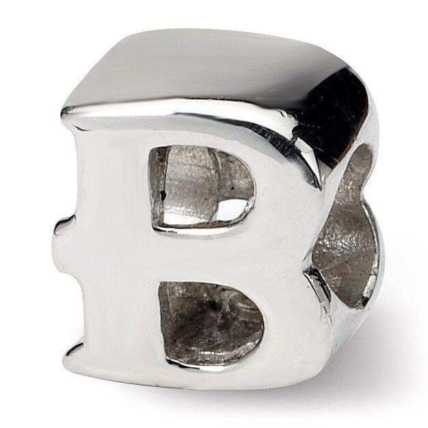 Letter B Bead - Sterling Silver QRS468B - HomeBello
