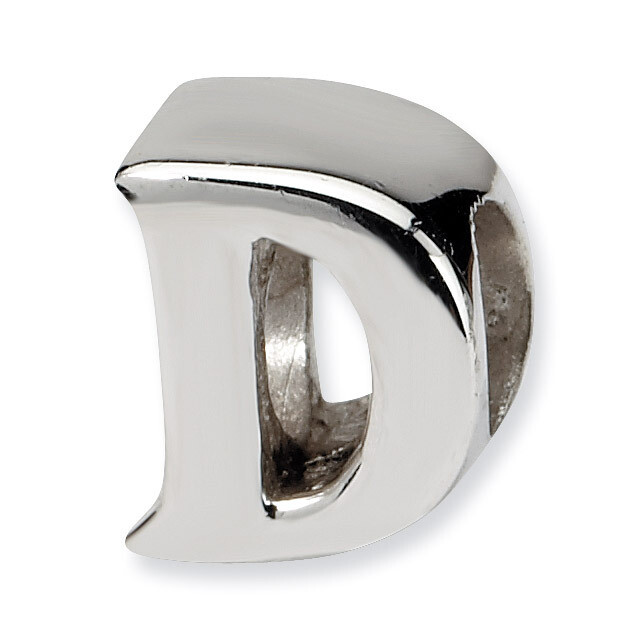 Letter D Bead - Sterling Silver QRS468D - HomeBello