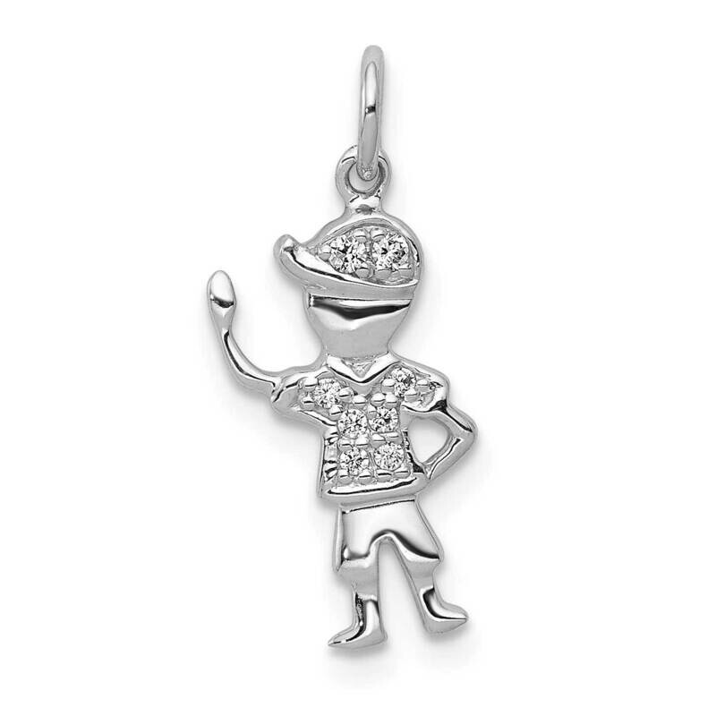 Diamond Boy Charm 14k White Gold PM5202-005-WA - HomeBello