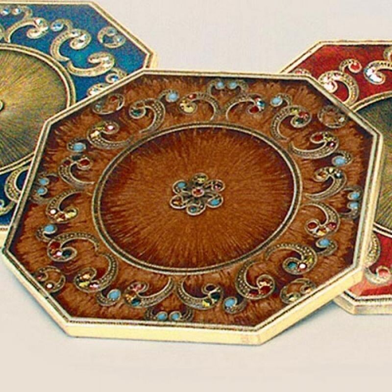 Tizo Floral Jeweled Coaster - Brown - HomeBello