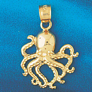 Dazzlers Octopus Charm Bracelet Pendant Necklace in Yellow White Rose ...