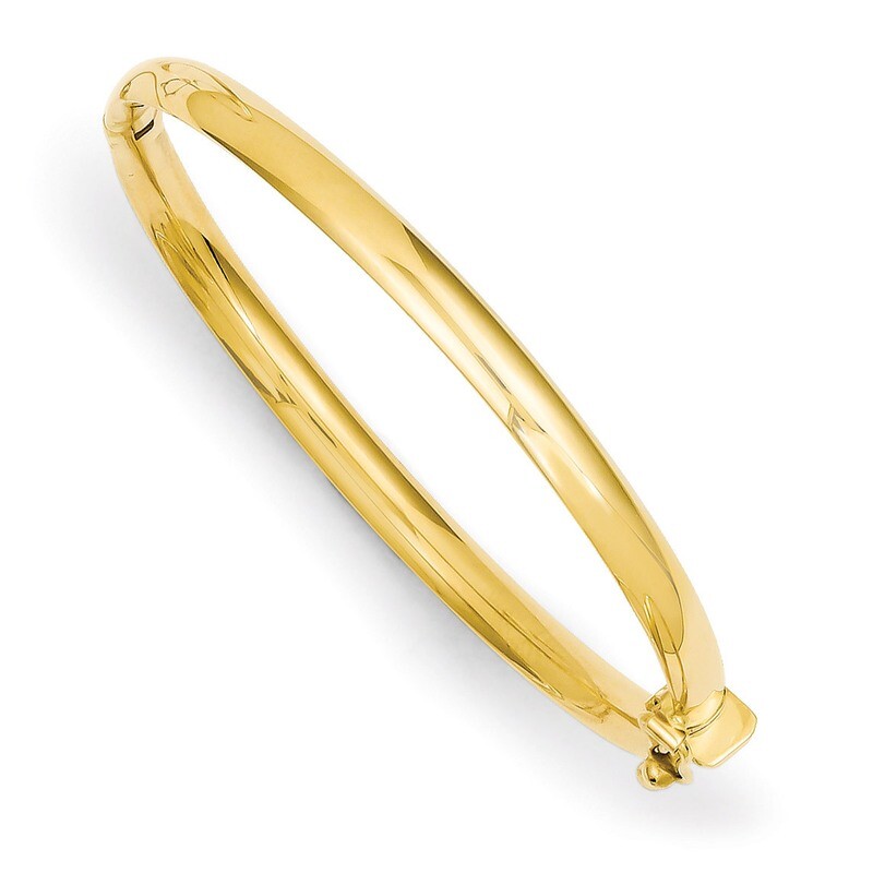 3.75mm Hinged Safety Clasp Baby Bangle 14k Gold Polished DB573 - HomeBello