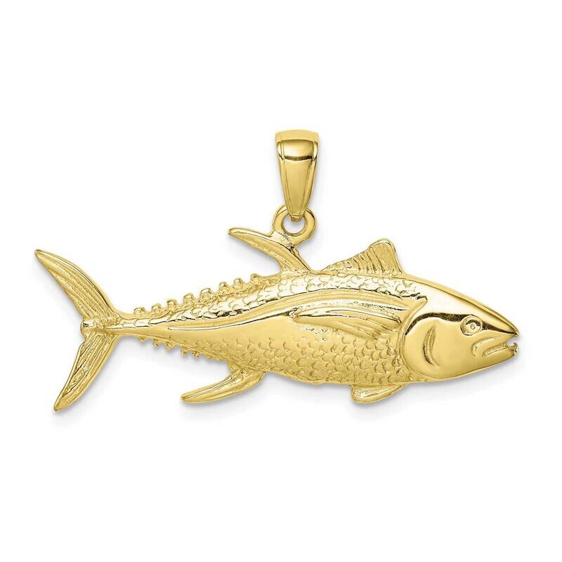Yellowfin Tuna Fish Pendant 10k Gold 10D4144 - HomeBello