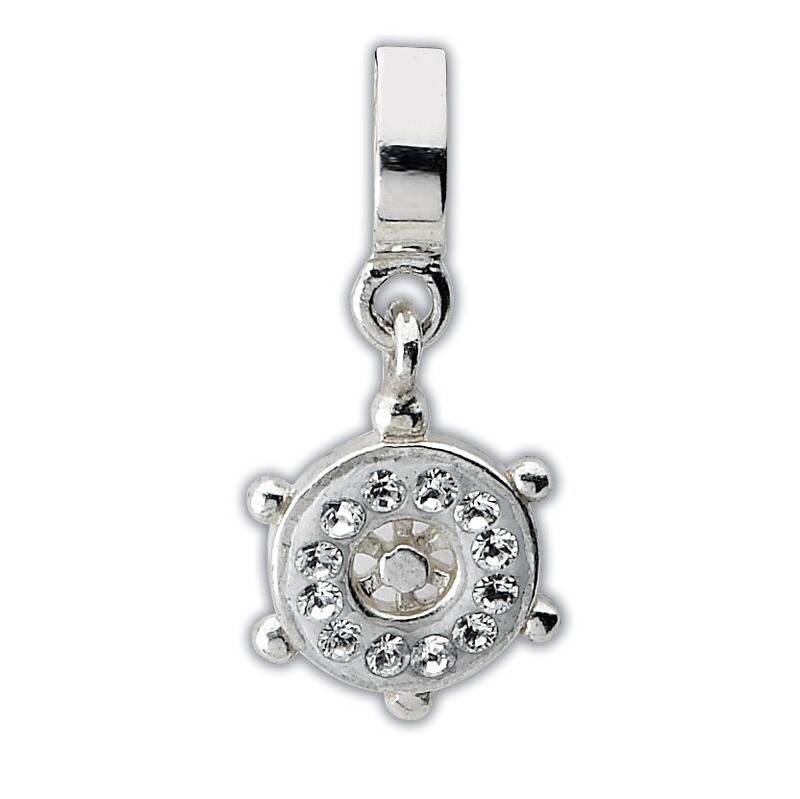 Clear Swarovski Elements Ships Wheel Dangle Bea - Sterling Silver ...