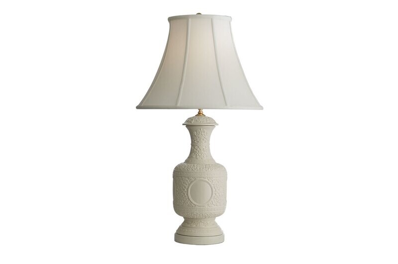 Mottahedeh Creamware Greek Key Lamp S6210L - HomeBello