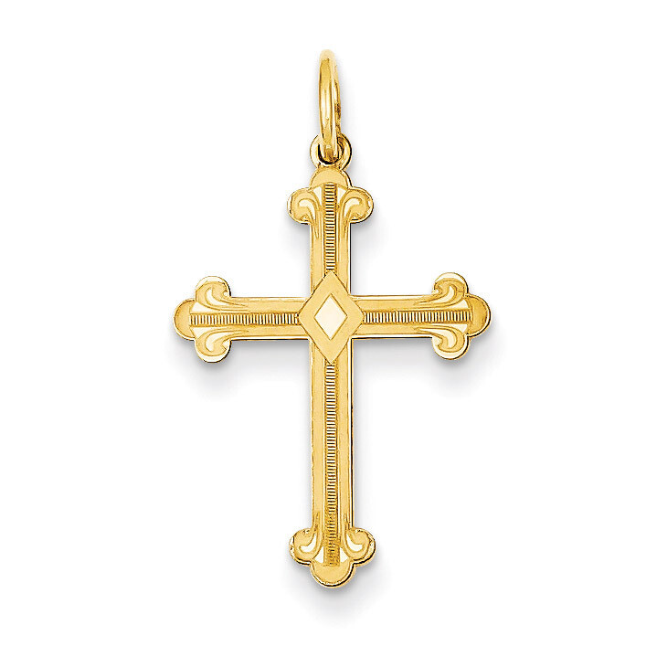 Laser Designed Cross Pendant 14k Gold XR969 - HomeBello