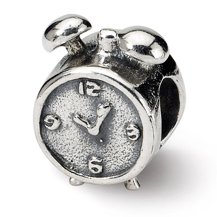 Alarm Clock Bead - Sterling Silver QRS345 - HomeBello