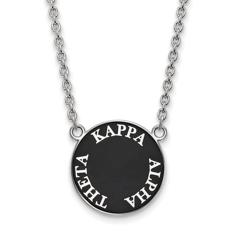 Kappa Alpha Theta Small Enameled Pendant with 18 Inch Chain Sterling ...