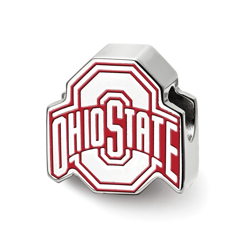 The Ohio State University Block O Enameled Extruded Logo Bead Sterling ...