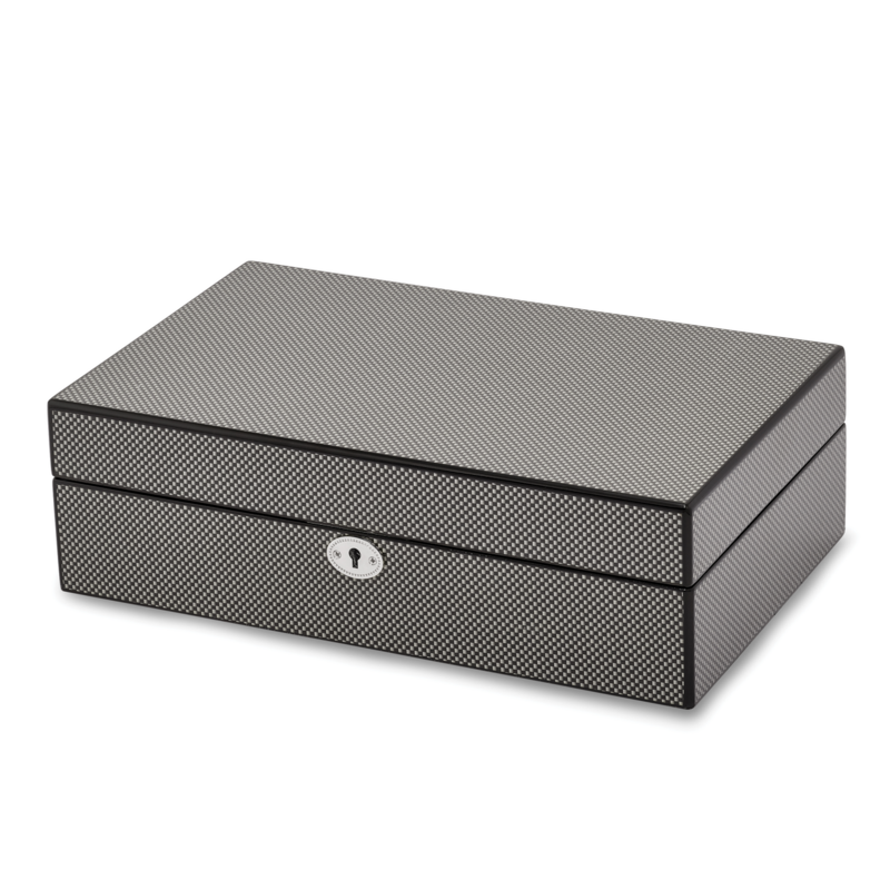 By Jere High Gloss Black Carbon Fiber Patterned 10-Watch Case JWC114-1 ...