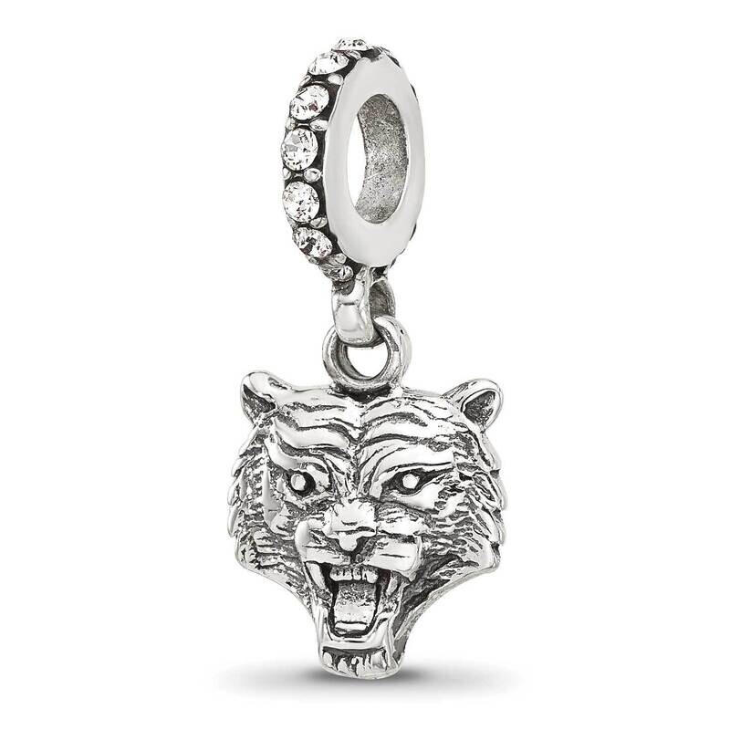 Swarovski Crystal Tiger Head Dangle Bead Sterling Silver QRS4362 ...