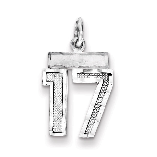 Number 17 Charm Sterling Silver QSN17 - HomeBello