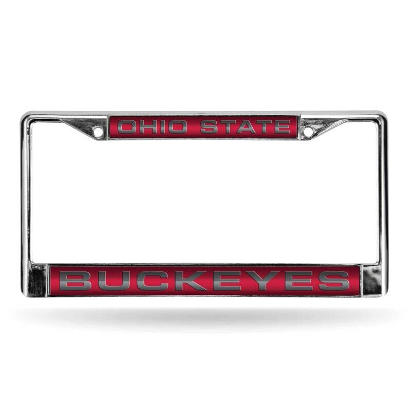 Collegiate Ohio State Red Laser Chrome Car License Plate Frame GC6977 ...
