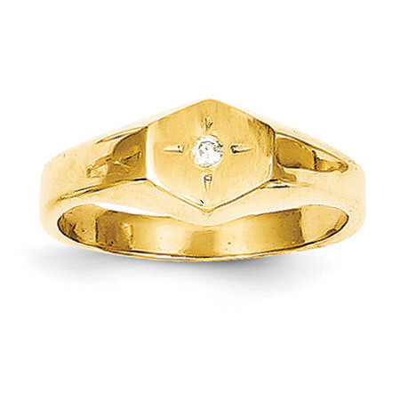 Child's Diamond Signet Ring 14k Gold RS656AA - HomeBello