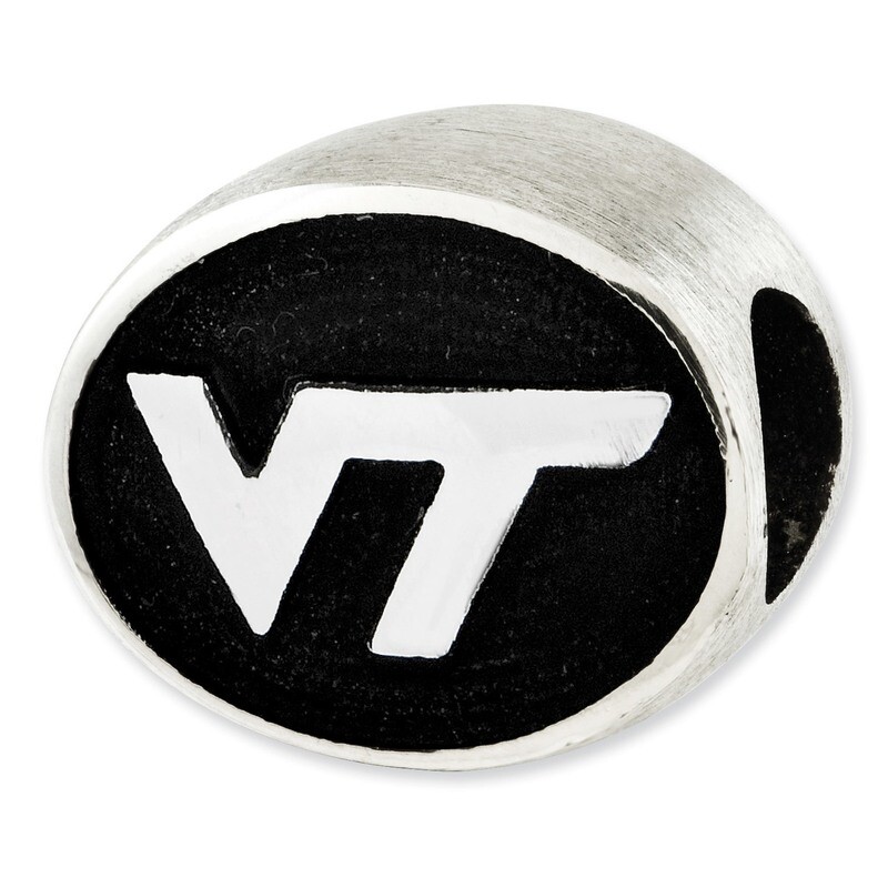 Antiqued Virginia Tech Collegiate Bead Sterling Silver QRS2031 - HomeBello
