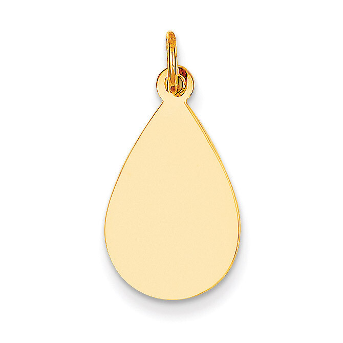 Plain .018 Gauge Engravable Raindrop Disc Charm 14k Gold XM188/18 ...