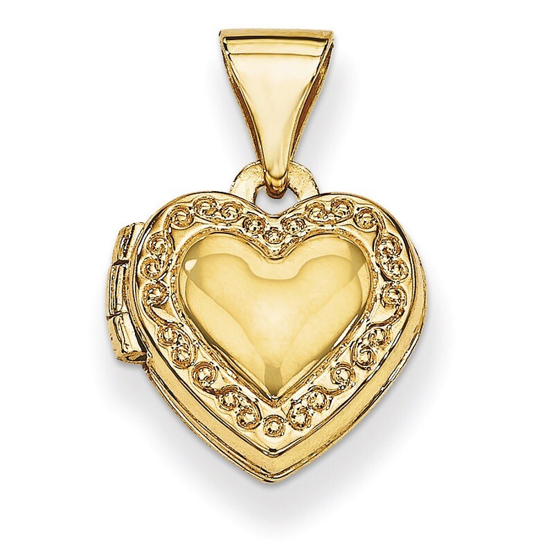 Heart Locket 14k Gold Engravable - HomeBello