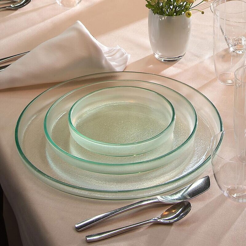 Annieglass MOD Mist 6 .5 Inch Small Round Plate Mist MD100M - HomeBello