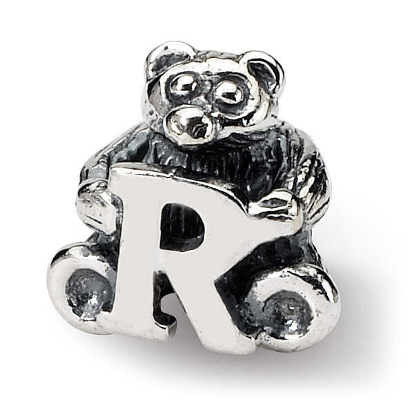 Letter R Bead - Sterling Silver QRS712R - HomeBello