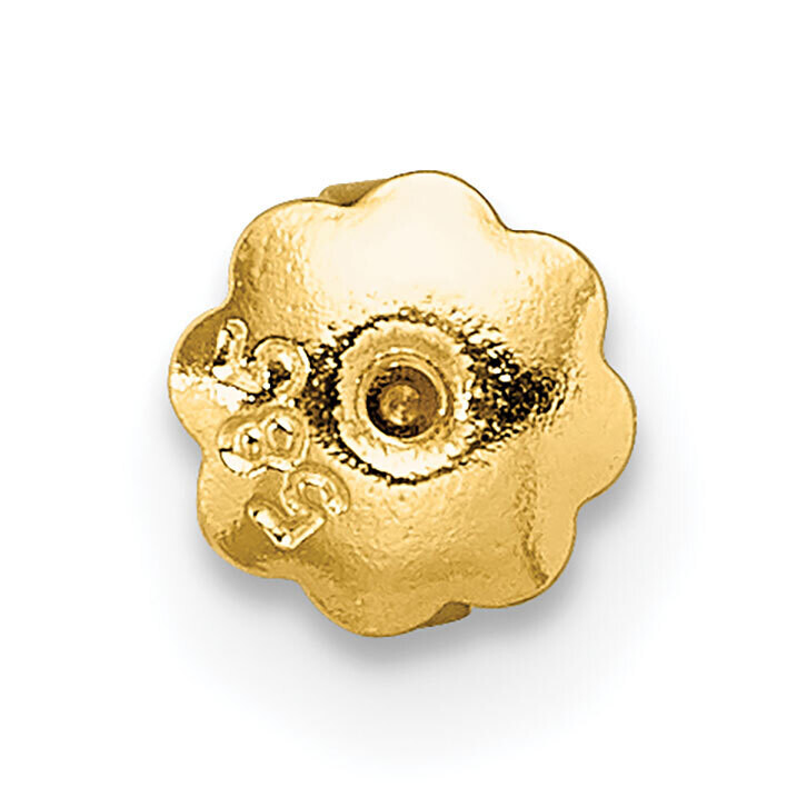 1 Hole Threaded Ear Nut 14k Yellow Gold YG674 - HomeBello