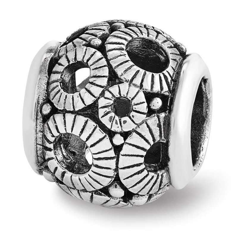 Filigree Circles Bead - Sterling Silver QRS3531 - HomeBello