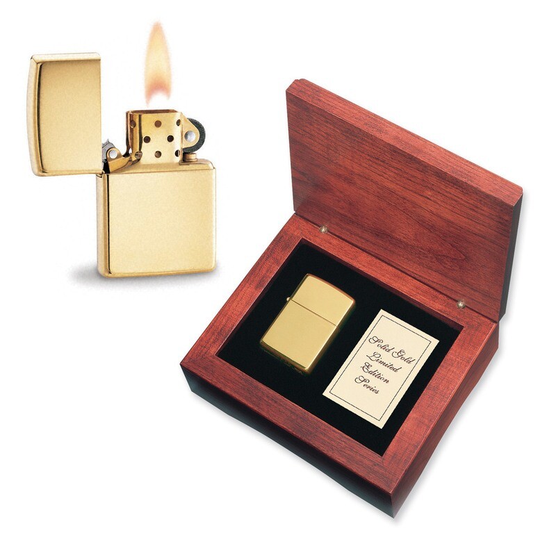 Zippo 18K Solid Gold Cherry Box Lighter GP8261 - HomeBello